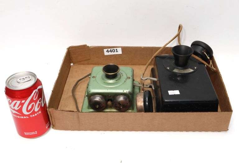 (2) Antique Telephones-Western Electric & Connecticut Tell. & Elec. Div ...