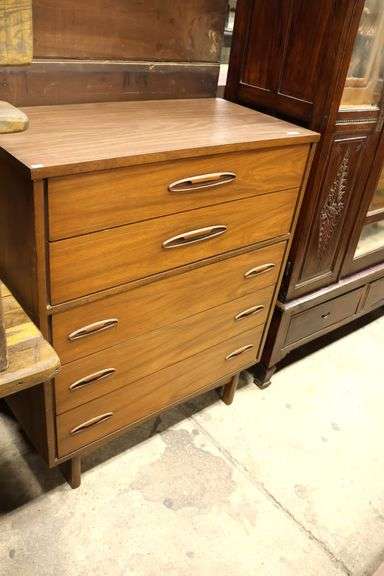 MCM Walnut Chest with Laminate Top - Dixon's Auction at Crumpton