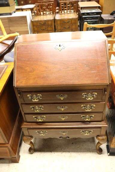 Modern Cherry Slant Front Desk - Dixon's Auction at Crumpton