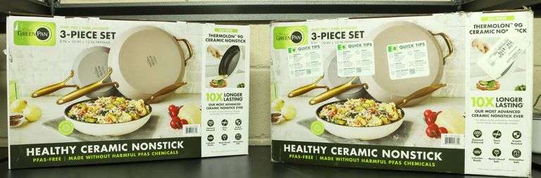 Misc Returns: (2) Greenpan Ceramic Cookware Set, Missing Two Pans in ...