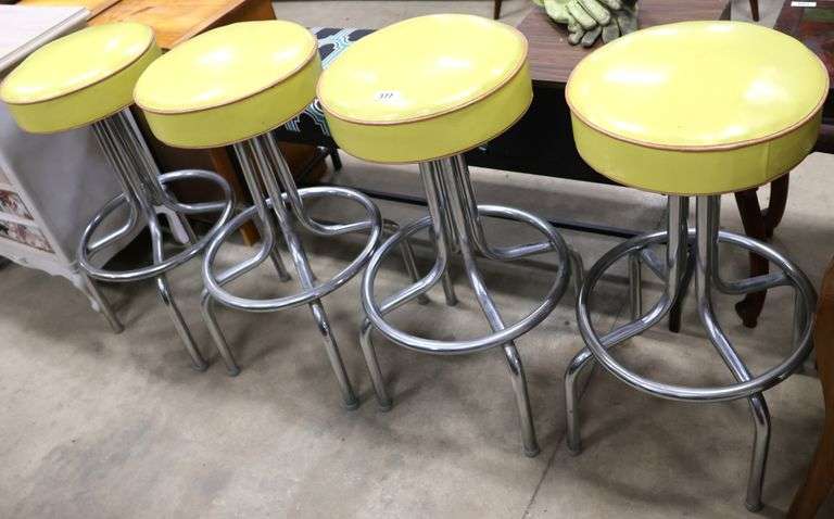 (4) Retro MCM Style High Stools - Dixon's Auction at Crumpton