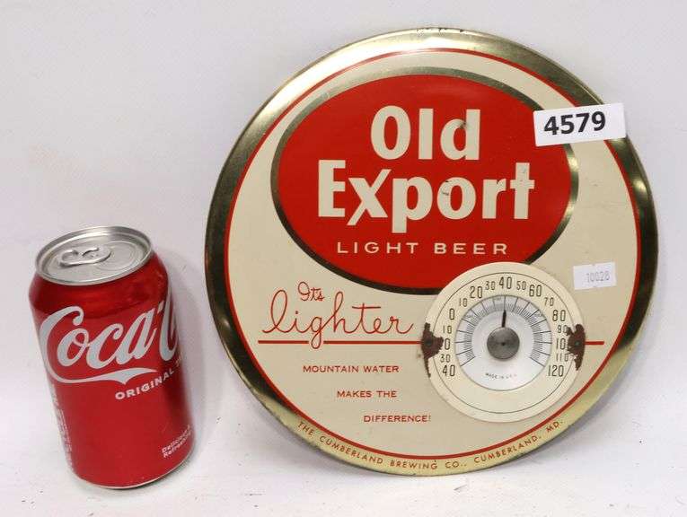 Vintage Old Export Light Beer Metal Advertising Thermometer - Dixon's ...