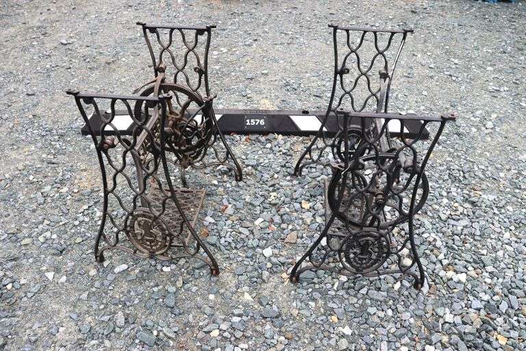 *NO STORAGE* 2 Cast Iron Sewing Machine Bases - Dixon's Auction at Crumpton