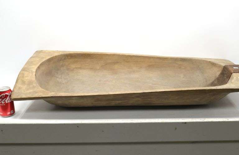 Primitive Carved Wood Trench Bowl with Iron Patch - Dixon's Auction at ...