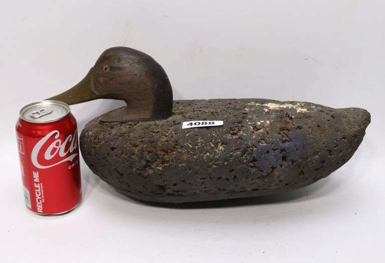 Early Charlie Bryan Cork Blackhead Duck Decoy - Dixon's Auction at Crumpton