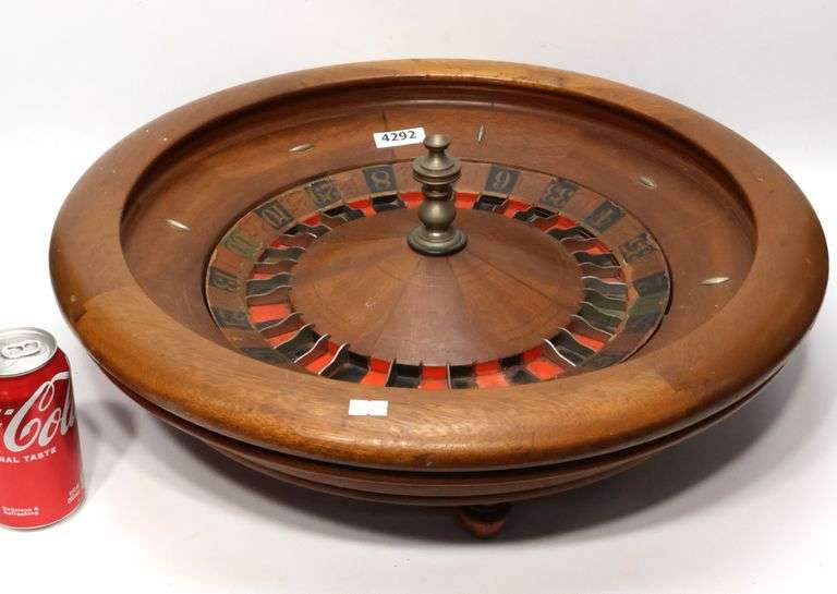 Antique Oak Table Top Roulette Wheel - Dixon's Auction at Crumpton