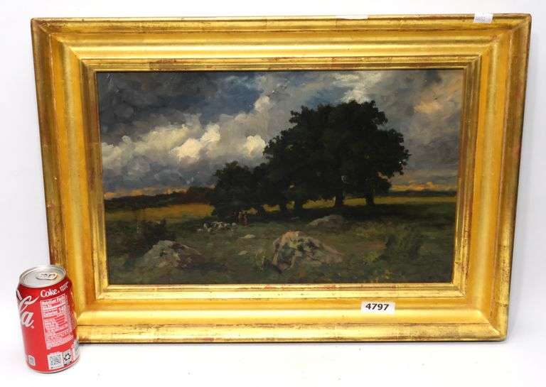 John Noble Barlow Oil Painting - Dixon's Auction at Crumpton