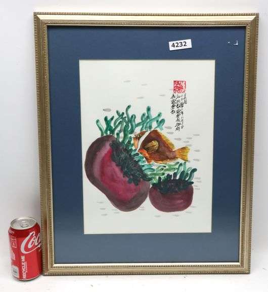 Ken Lee Watercolor and Ink Painting of Fish and Sealife - Dixon's ...