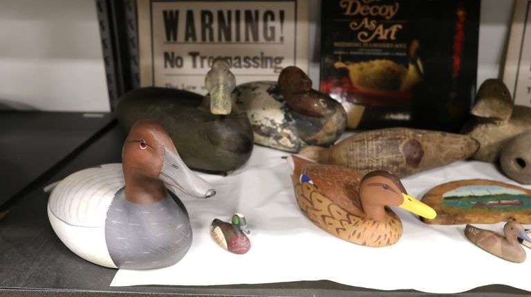 Lot of Vintage & Modern Wooden Duck Decoys, Book & Signs - Dixon's ...