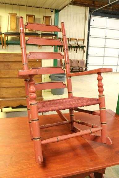 Vintage Farmhouse Painted Rocker - Dixon's Auction at Crumpton