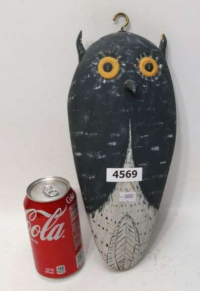 Folk Art Hanging Owl Decoy - Dixon's Auction at Crumpton