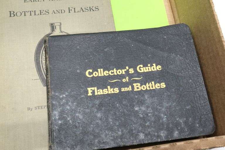 (5) Antique Flasks & Bottle Books-Some Roughness to Top Rim of Smallest ...