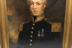 Antique Oil on Canvas Portrait Painting of a Military Officer, Old ...