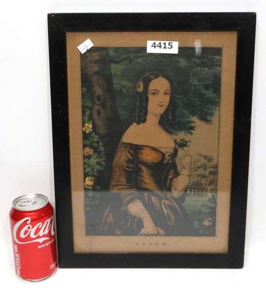 Antique Portrait of Sarah Lithograph Print - Dixon's Auction at Crumpton