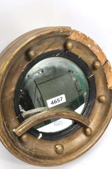 Antique Bullseye Mirror-As-Is - Dixon's Auction at Crumpton