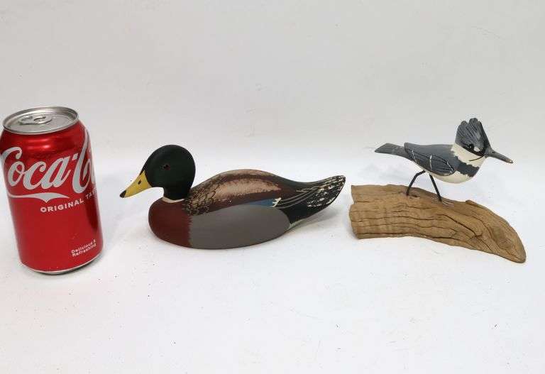 (2) Jane Rinker Miniature Mallard Duck Decoy & Bird Carving - Dixon's ...