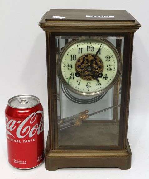 Antique Crystal Regulator Clock-Cracks to Enamel Dial - Dixon's Auction ...