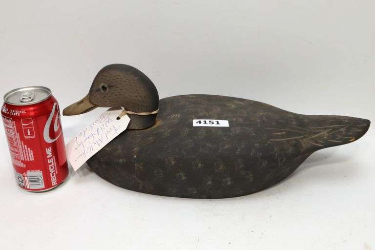 Ted Mulliken Wildfowler Black Duck Decoy - Dixon's Auction at Crumpton