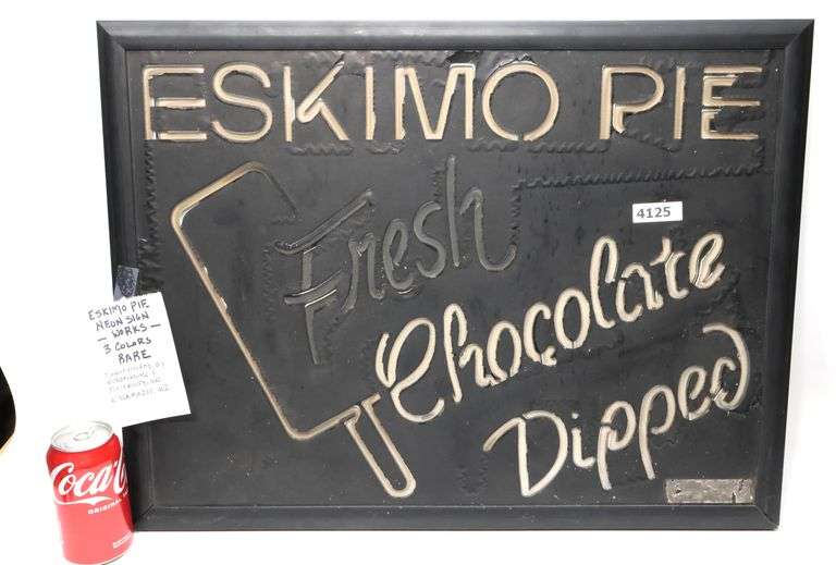 Vintage Eskimo Pie Neon Advertising Sign Manufactured By Worden Glass ...