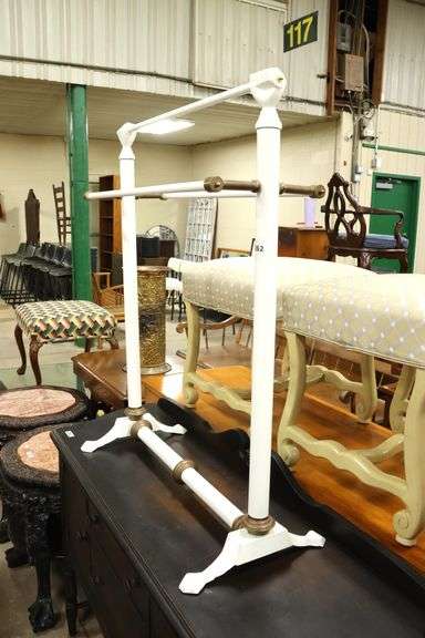 Cool Antique Cast Iron and Brass Linen Stand with Figural Clenched Hand ...