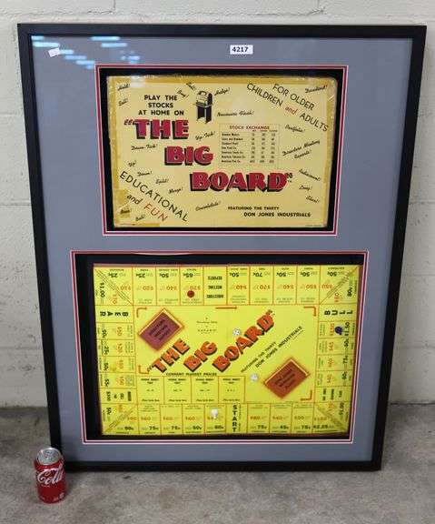 Framed Vintage the Big Board Dow Jones Stock Exchange Board Game ...
