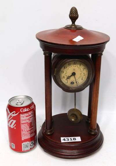 Antique Pillar Clock with Pineapple Finial - Dixon's Auction at Crumpton