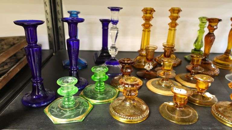 Collection of Vintage & Antique Glass Candlesticks - Dixon's Auction at ...