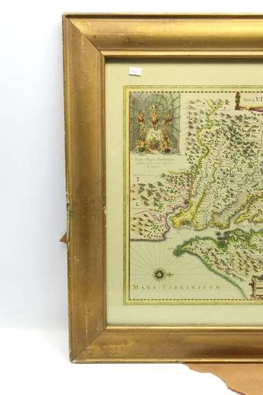 Framed Map of Virginia - Dixon's Auction at Crumpton