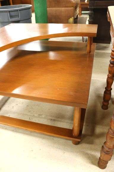 MCM Walnut Corner Table - Dixon's Auction at Crumpton