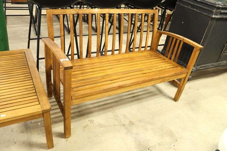 Modern Teak Bench - Dixon's Auction at Crumpton