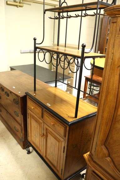 Modern Whimsical Painted Baker's Rack - Dixon's Auction at Crumpton