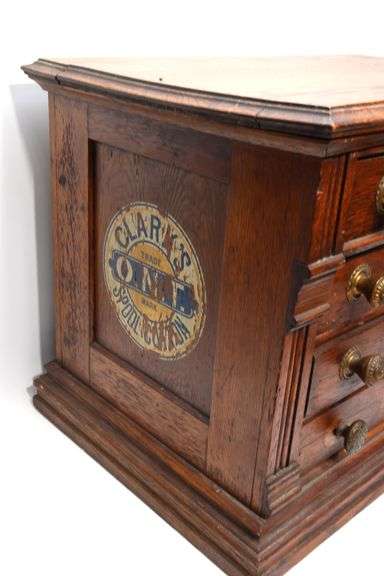 Antique Clark's O.N.T. Spool Cabinet - Dixon's Auction at Crumpton