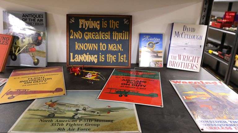 Lot of Metal Enameled Metal Airplane Signs, Books on Wright Brothers ...