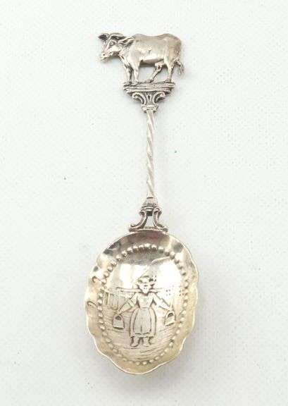 European Cow Decorated Silver Spoon 1.1 ozt - Dixon's Auction at Crumpton