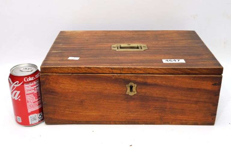 Antique Campaign Style Lock Box - Dixon's Auction at Crumpton