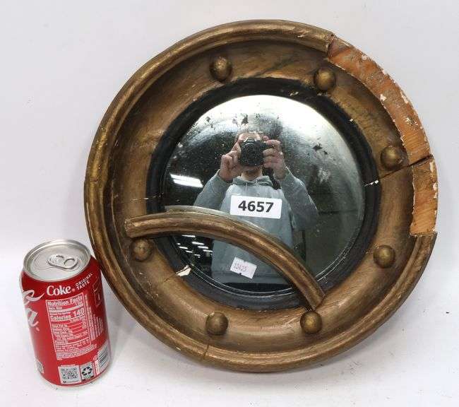 Antique Bullseye Mirror-As-Is - Dixon's Auction at Crumpton