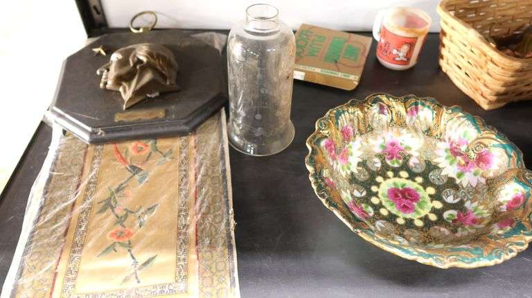 Lot Hess Helicopter, Flow Blue Pitcher, Silk Embroidery, Washington ...