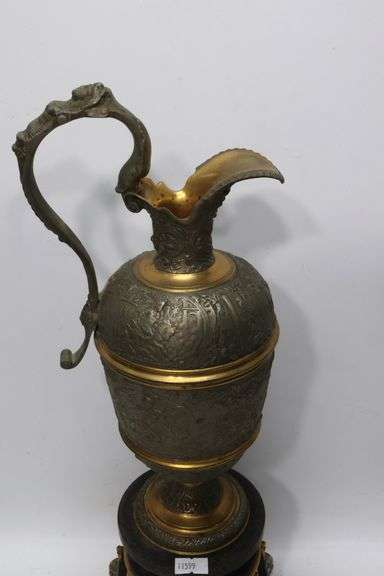 Antique Silver and Gold Gilt Metal & Slate Ewer - Dixon's Auction at ...