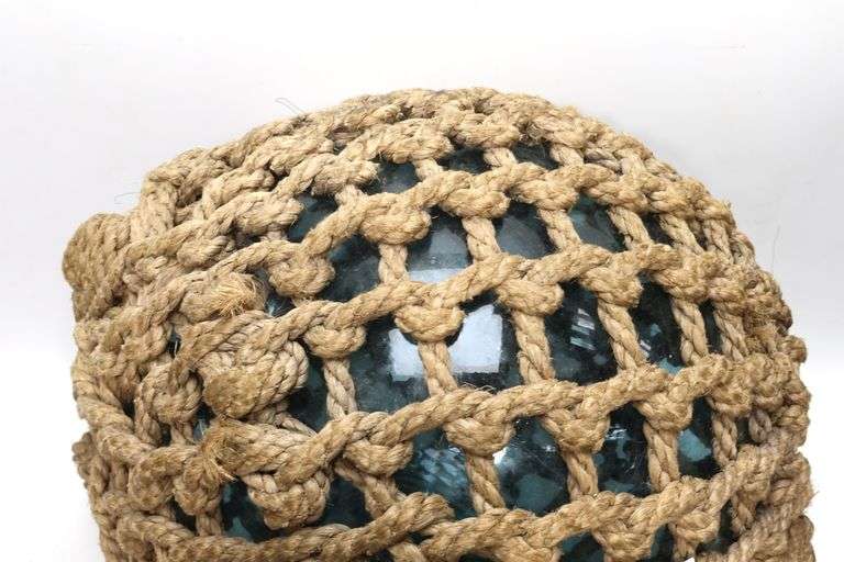 Glass Nautical Float with Woven Rope Cover - Dixon's Auction at Crumpton