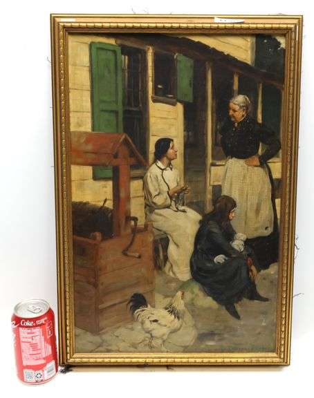 William Hurd Lawrence Oil on Canvas Genre Painting - Dixon's Auction at ...