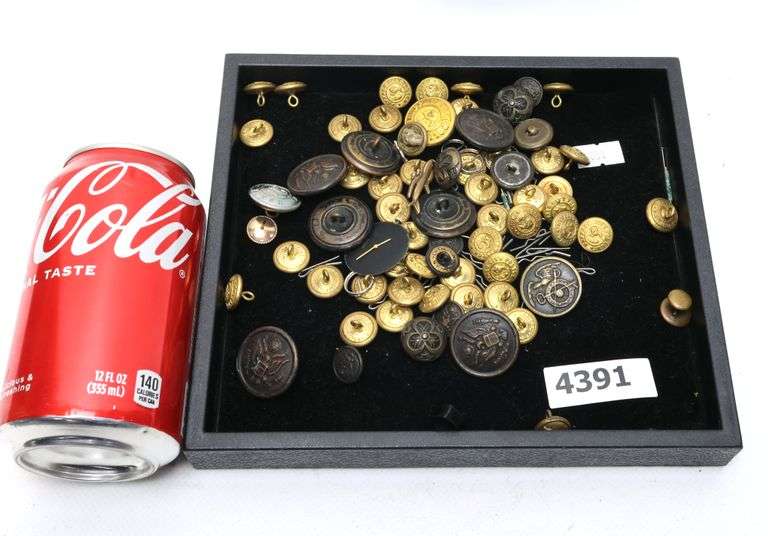 Lot of Vintage Military and Police Buttons Including Buffalo City ...