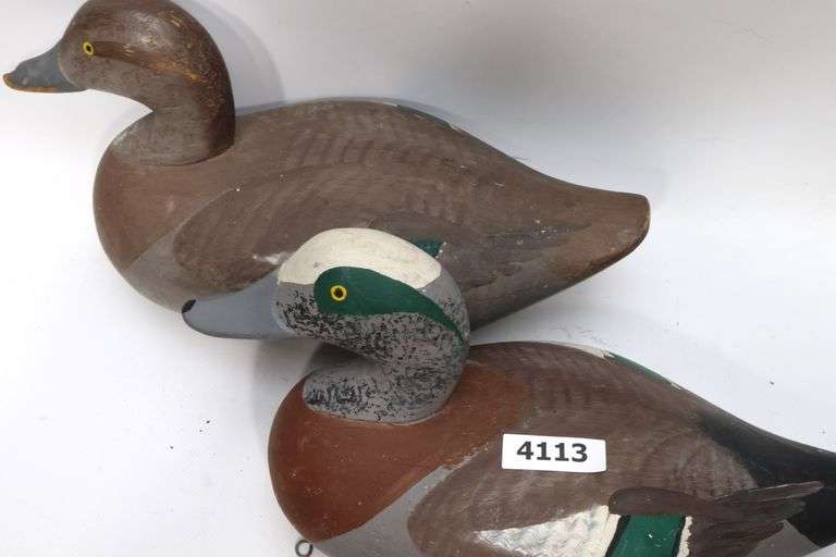 Pair Paul Gibson Widgeon Duck Decoys Branded Gwk - Dixon's Auction at ...