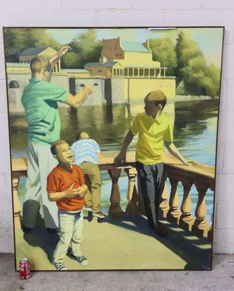 Edith Neff Oil on Canvas Genre Painting, Some Stains - Dixon's Auction ...