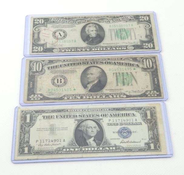 Group of U.S. Paper Currency. Includes $10 Star Note - Dixon's Auction ...