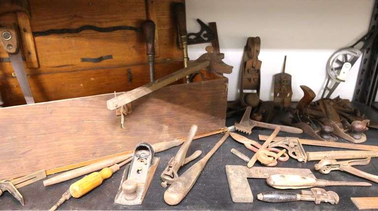 Lot of Antique & Vintage Hand Tools, Tool Box Etc. - Dixon's Auction at ...