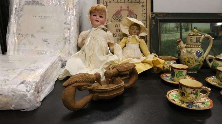 Lot Laura Ashley Quilt Set, Japanese Tea Set, Framed Needlework & Print ...