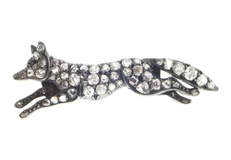 Sterling Silver Diamond Fox Pin - Dixon's Auction at Crumpton
