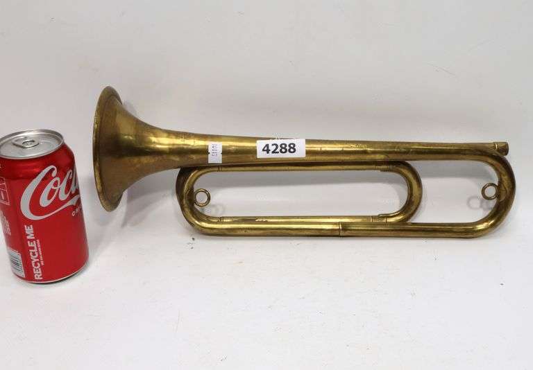 Vintage US Regulation Brass Bugle Missing Mouthpiece - Dixon's Auction ...