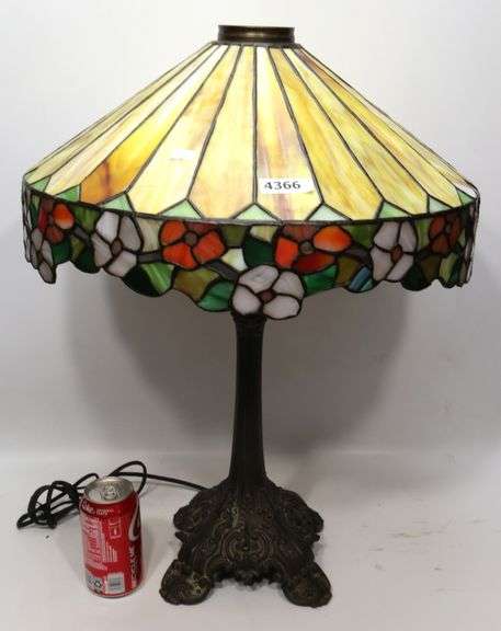 Antique Stained Glass Gas Lamp-Base Has Been Electrified - Dixon's ...