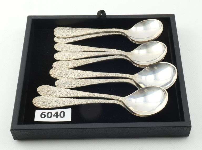 (10) Stieff Sterling Silver Spoons 14.4 ozt - Dixon's Auction at Crumpton